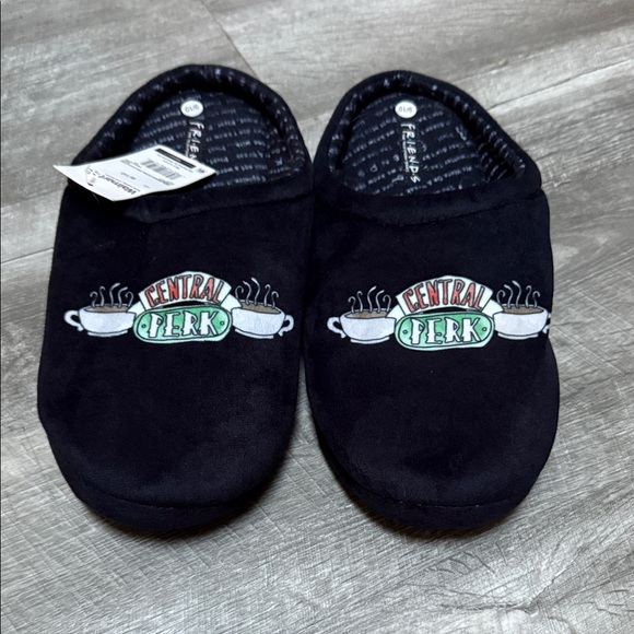 FRIENDS | Shoes | Nwt Friends Central Perk Black Slippers | Poshmark